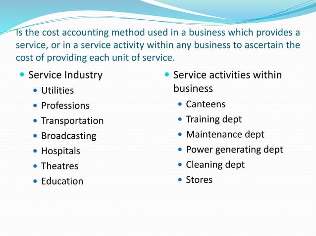 Service Costing - ACCA - F5 | PPTX | Business Accounting & Finance ...
