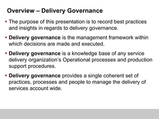 Service delivery governance | PDF
