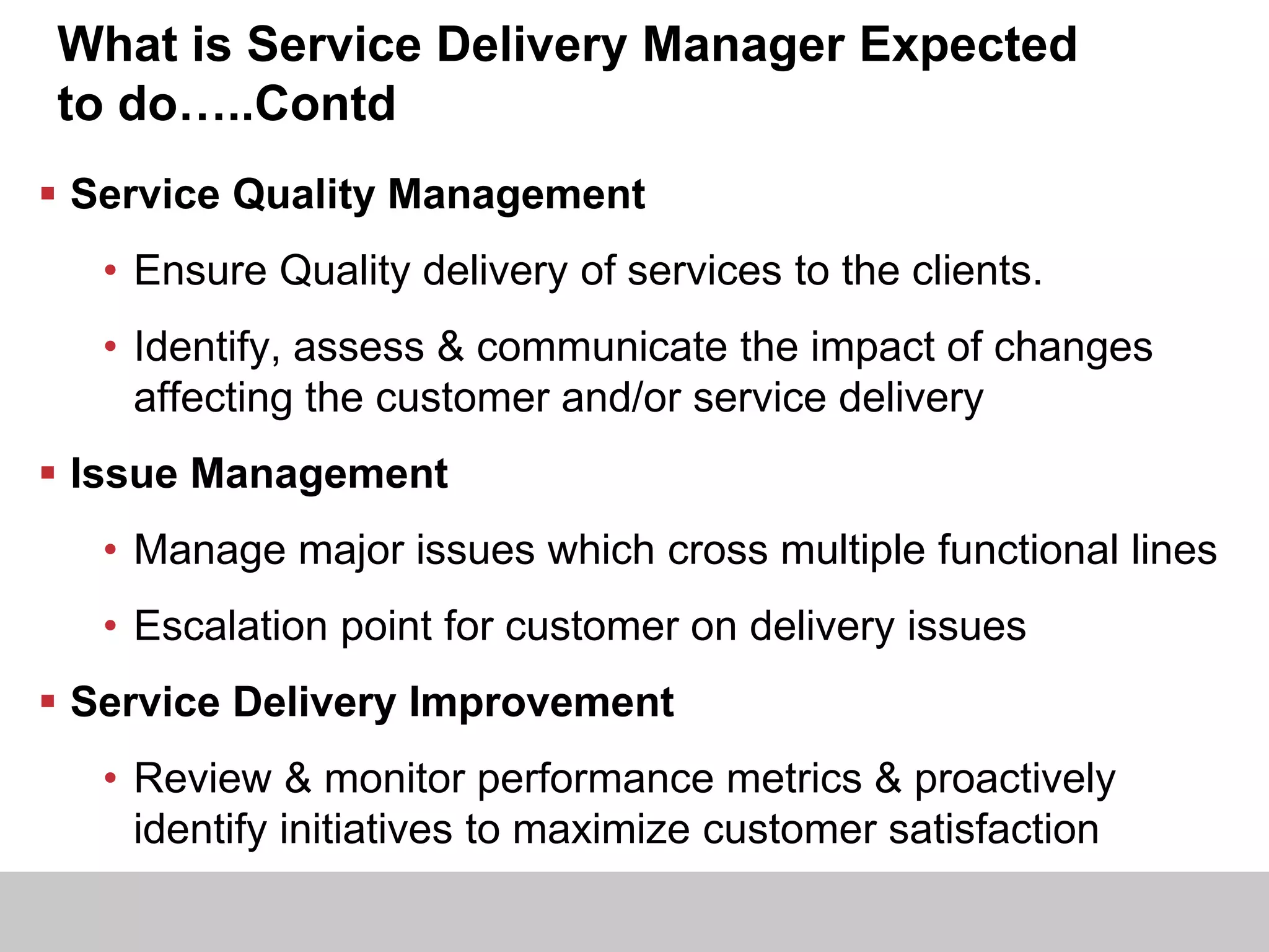 Service delivery management | PDF