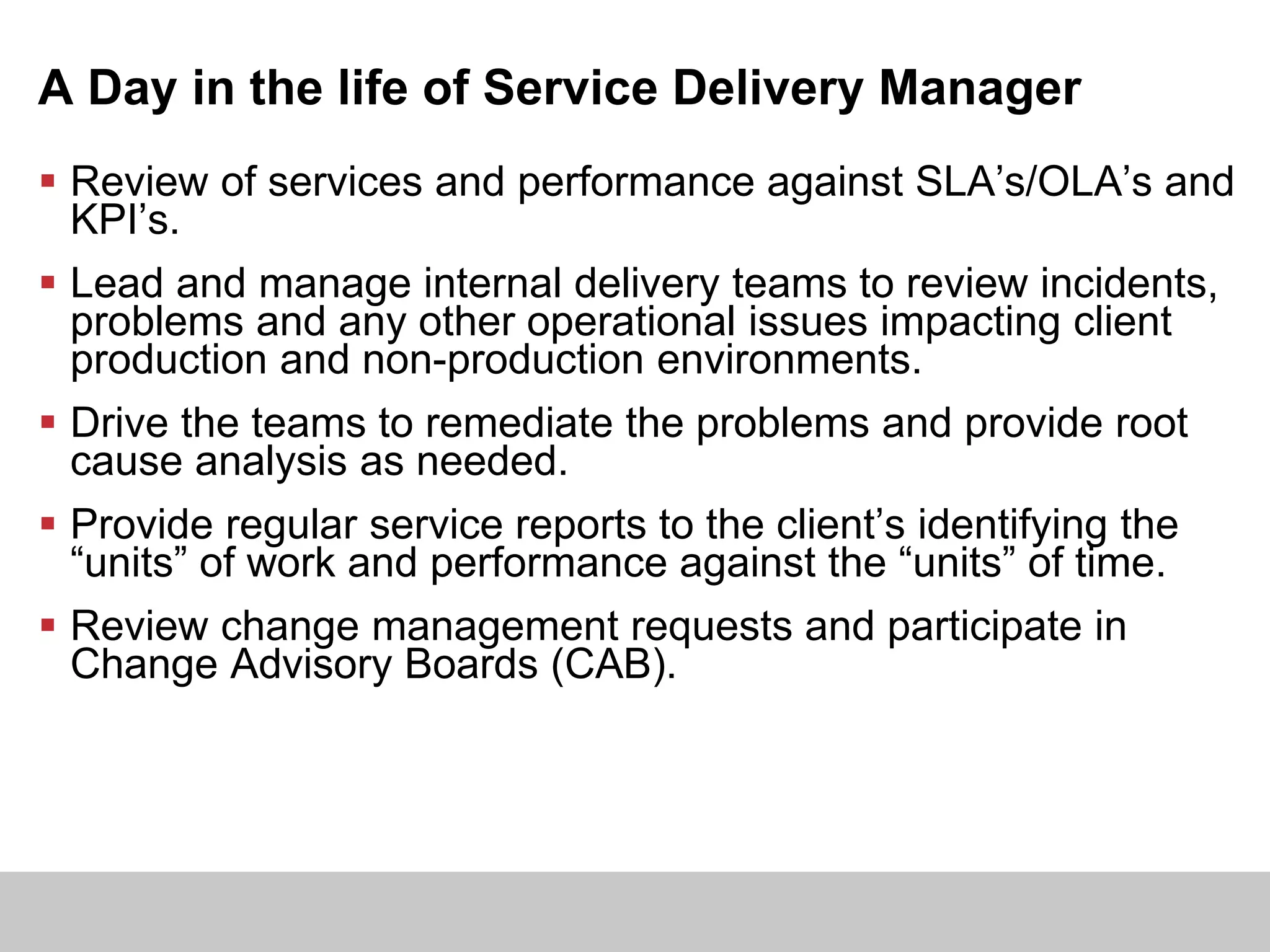 Service delivery management | PDF