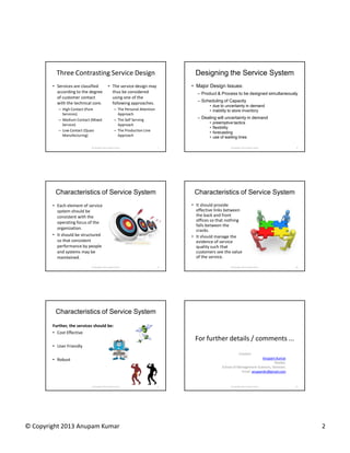 Service design matrix | PDF