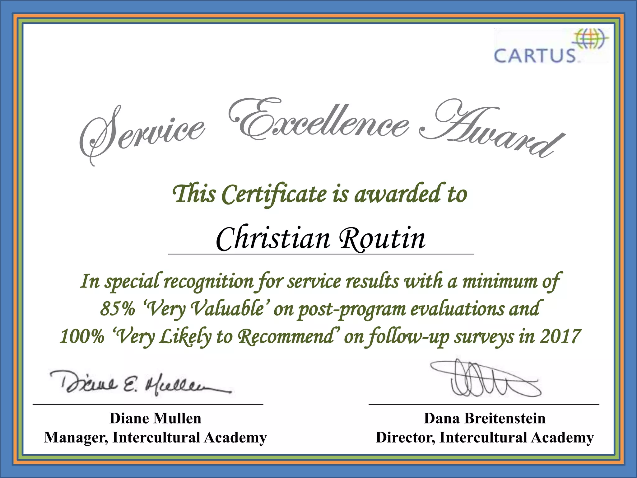 Service excellence award 2017 christian routin | PPT