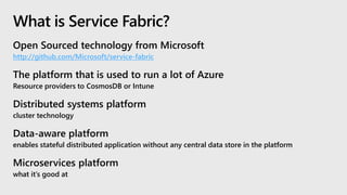 Service fabric and azure service fabric mesh | PPT