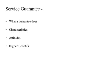 Service guarantees | PPTX