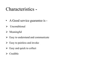 Service guarantees | PPTX