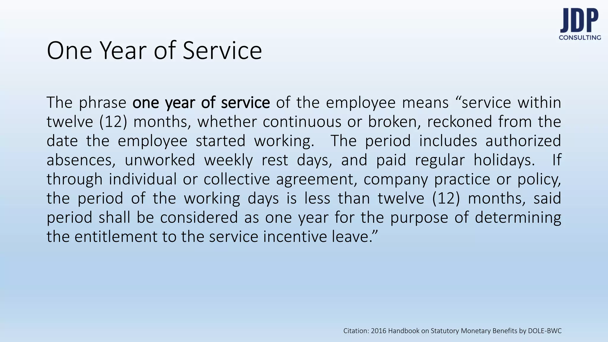 Service Incentive Leave | PPT