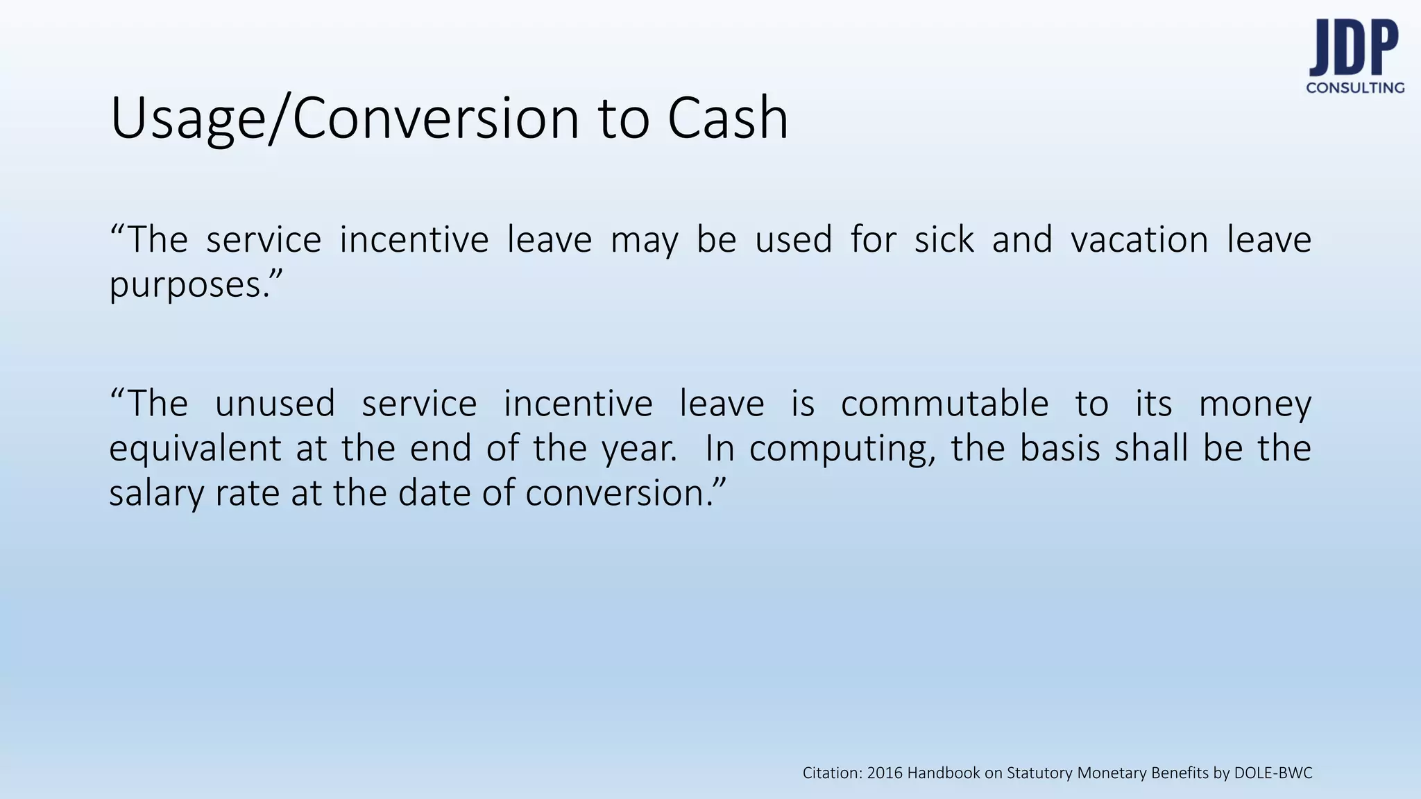 Service Incentive Leave | PPT