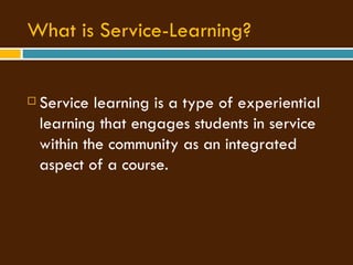 Service Learning | PPT