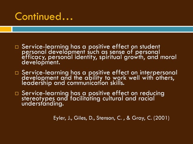 Service Learning | PPT | Undergraduate Education | College Education