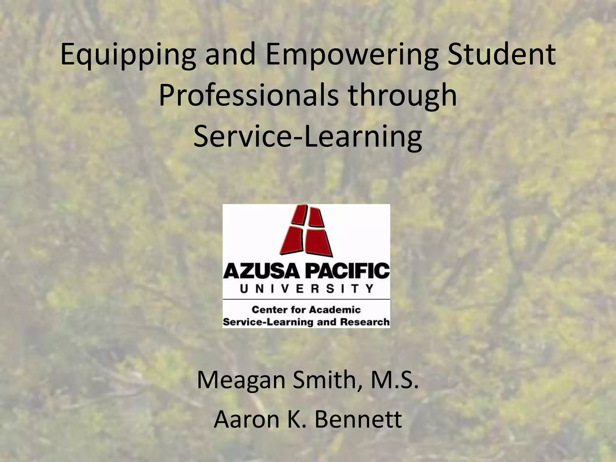 Empower Students through Service-Learning | PPTX