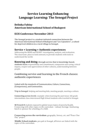 Service learning enhancing, Delinka Fabiny | PDF