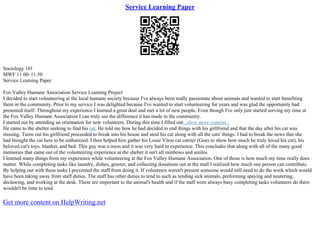 Service Learning Project | PDF