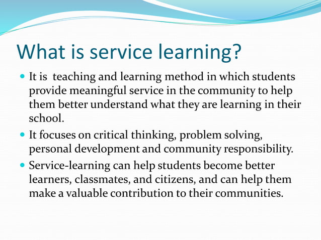 Service learning project presentations | PPT