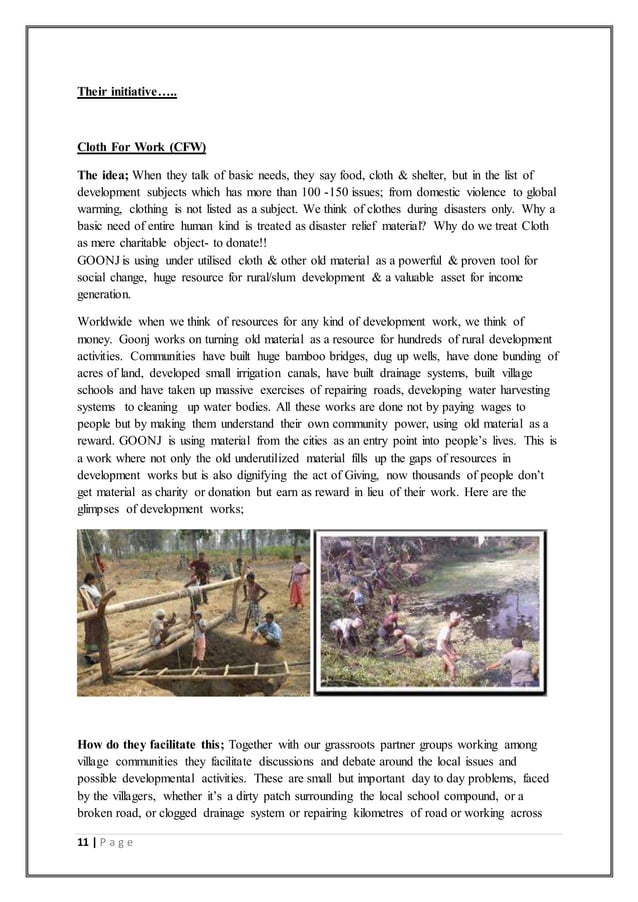 PROJECT REPORT ON NGOS (GOONJ & SAVE THE CHILDREN) | DOCX