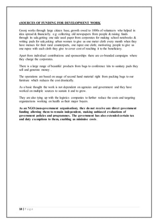 PROJECT REPORT ON NGOS (GOONJ & SAVE THE CHILDREN) | DOCX