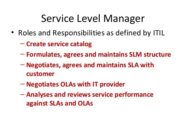 Service level management