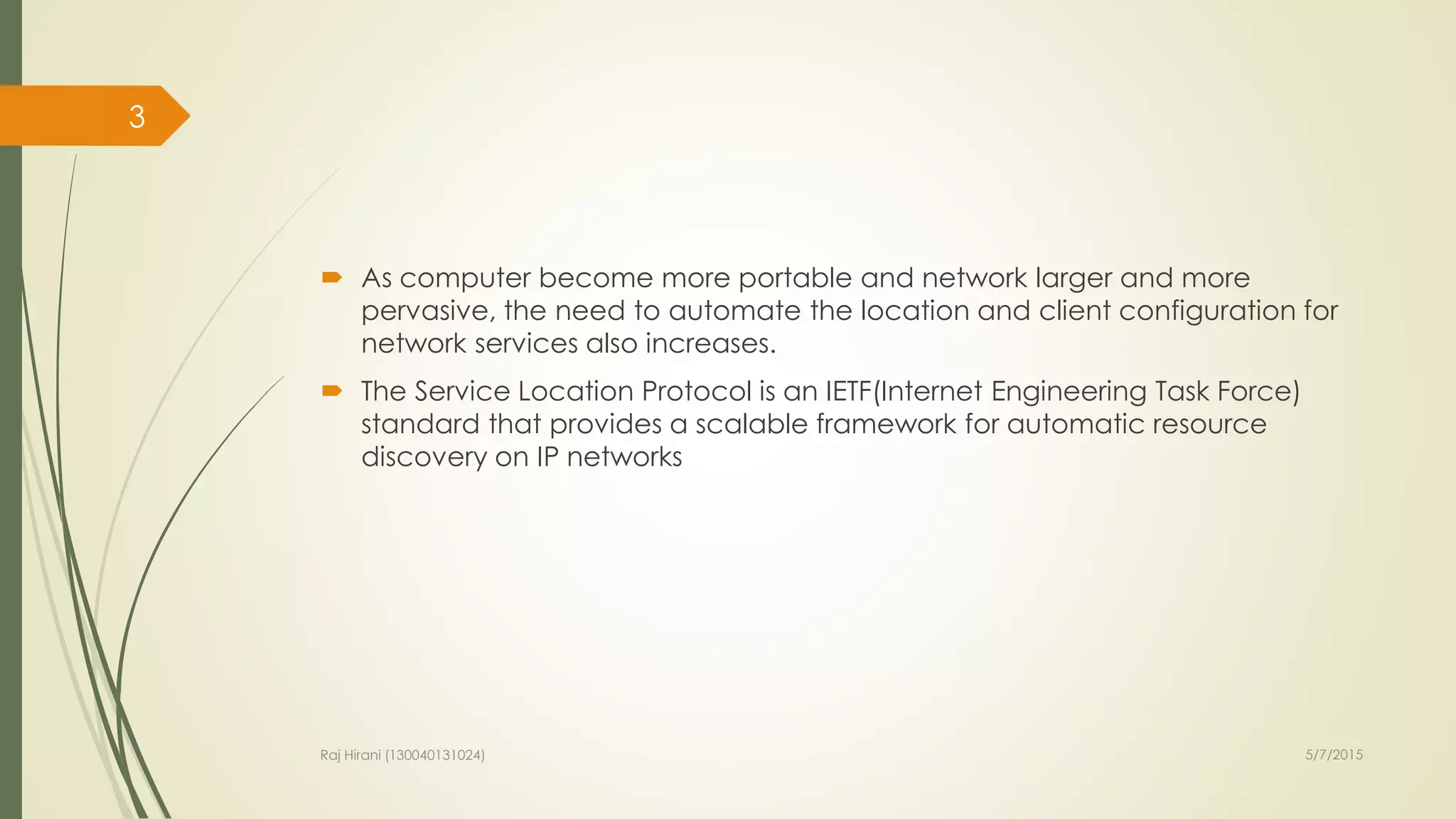 Service location protocol (slp) | PPT