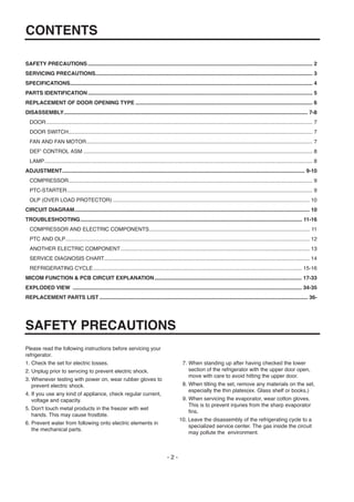 Service manuals lg_fridge_gr349sqf_gr-349sqf service manual | PDF
