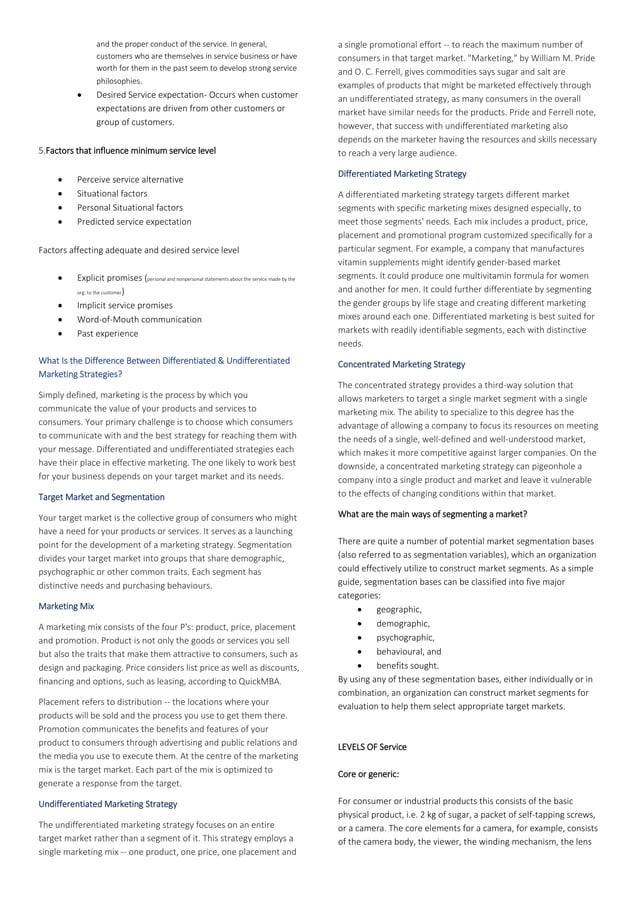 Service marketing Notes | PDF | Marketing and Advertising | Business