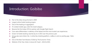 Service marketing - Critical Analysis of Goibibo Services | PPTX