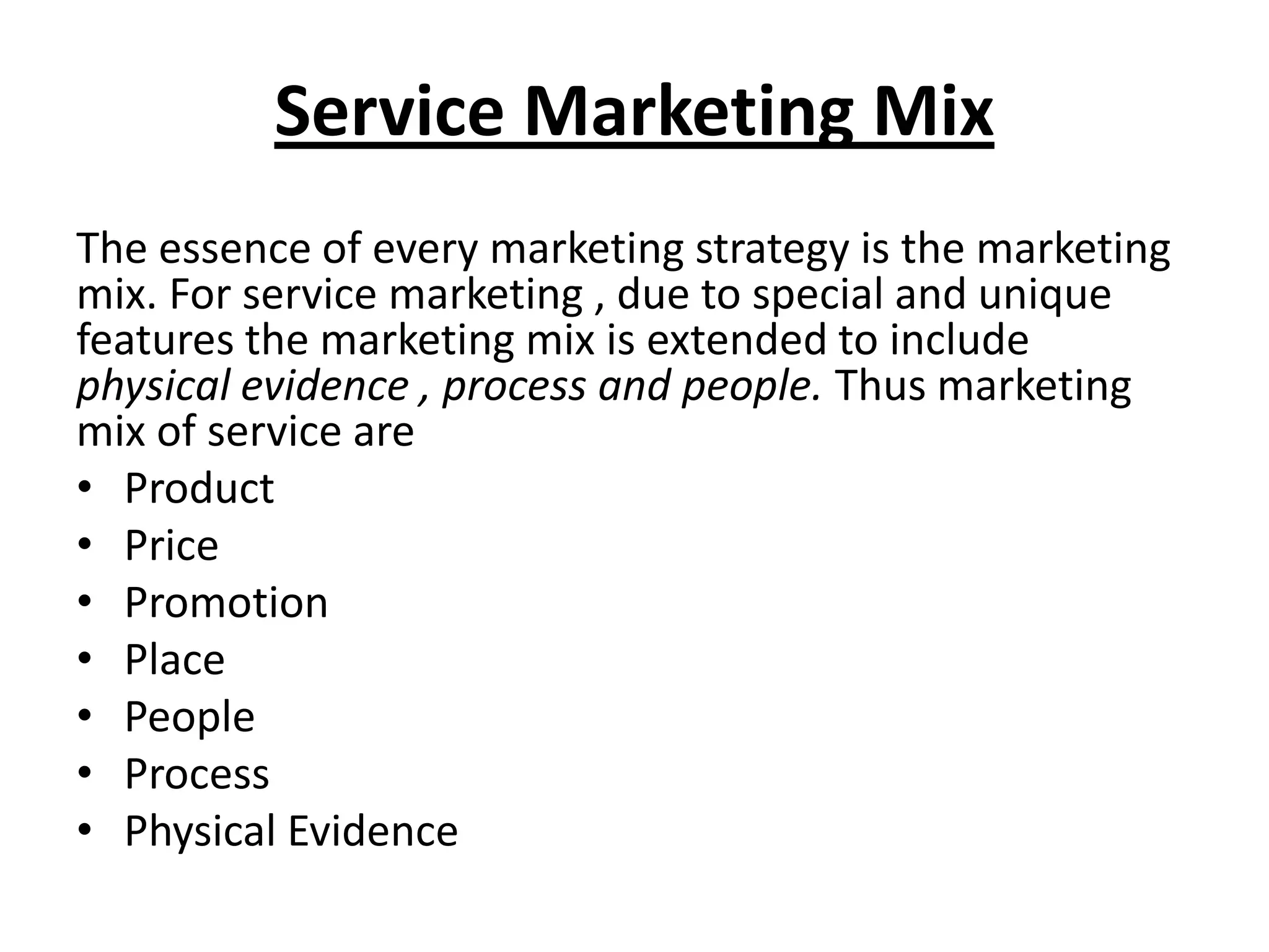 Service marketing mix | PPTX