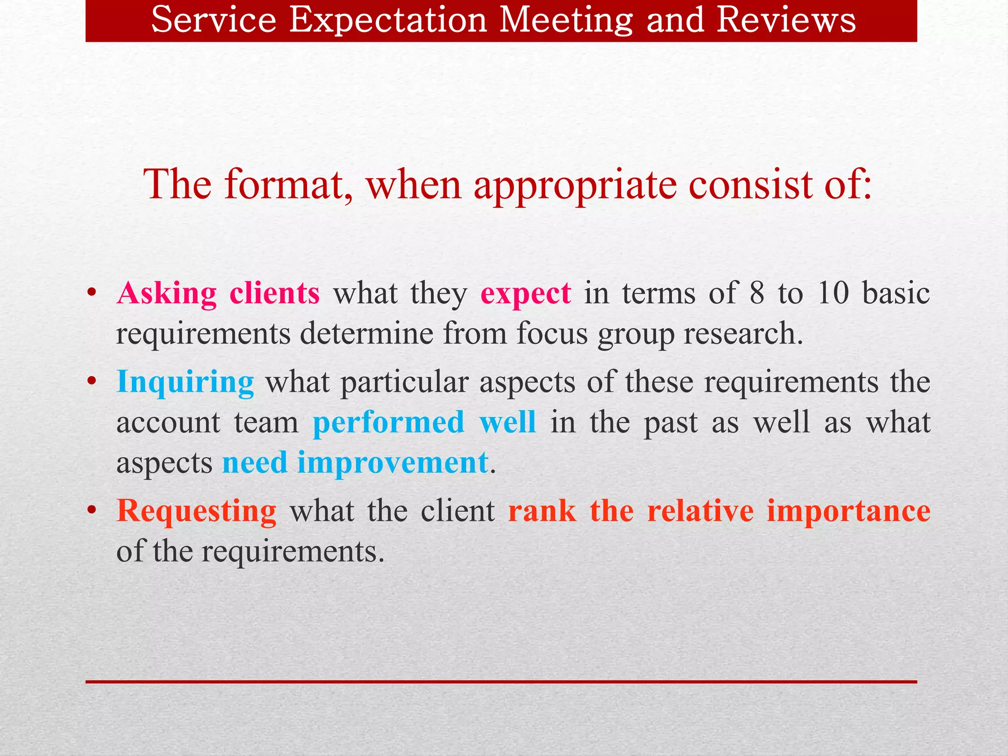 Service marketing (service expectation meeting and reviews) | PPTX