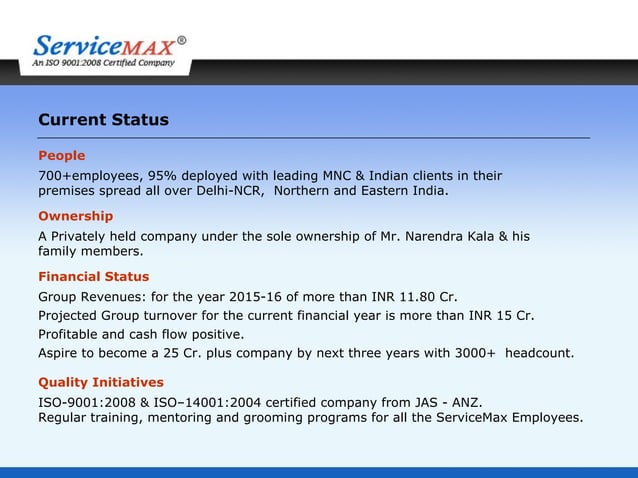 Servicemax company profile ppt | PPT