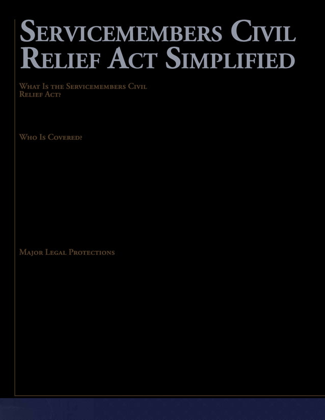 Servicemembers Civil Relief Act Simplified | PDF