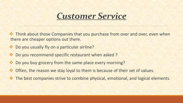 Service mindset | PPTX | Information Services Industry | Industries