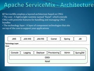Servicemix4.5.0 | PPTX | Operating Systems | Computer Software and Applications