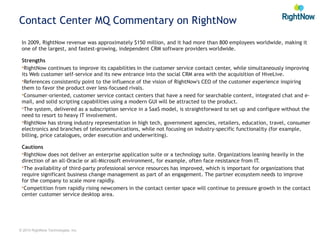 RightNow Leads in Garnter MQ | PPT