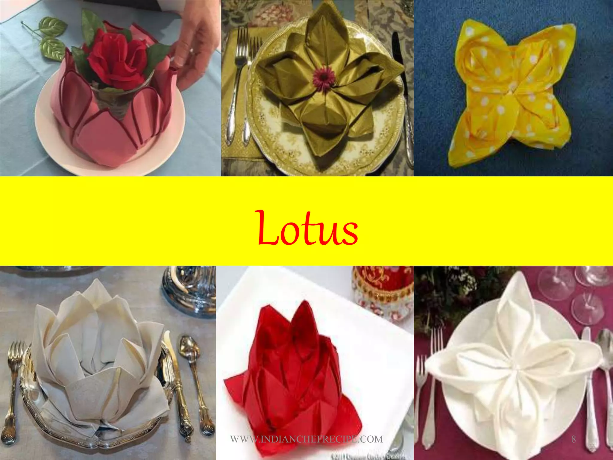 DIFFERENT TYPES OF NAPKIN FOLDING | PPTX