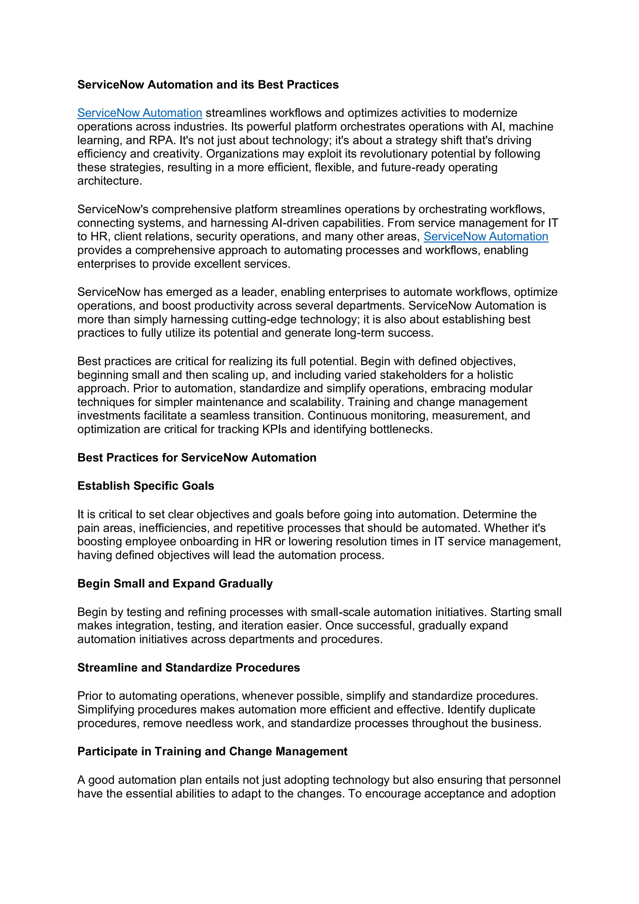 ServiceNow Automation and its Best Practices.pdf