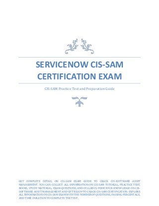 ServiceNow CIS-SAM Certification Exam | Question & Answer