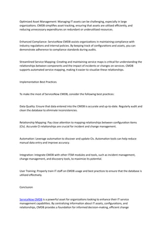 Unlocking the Power of ServiceNow CMDB for Better IT Service Management ...