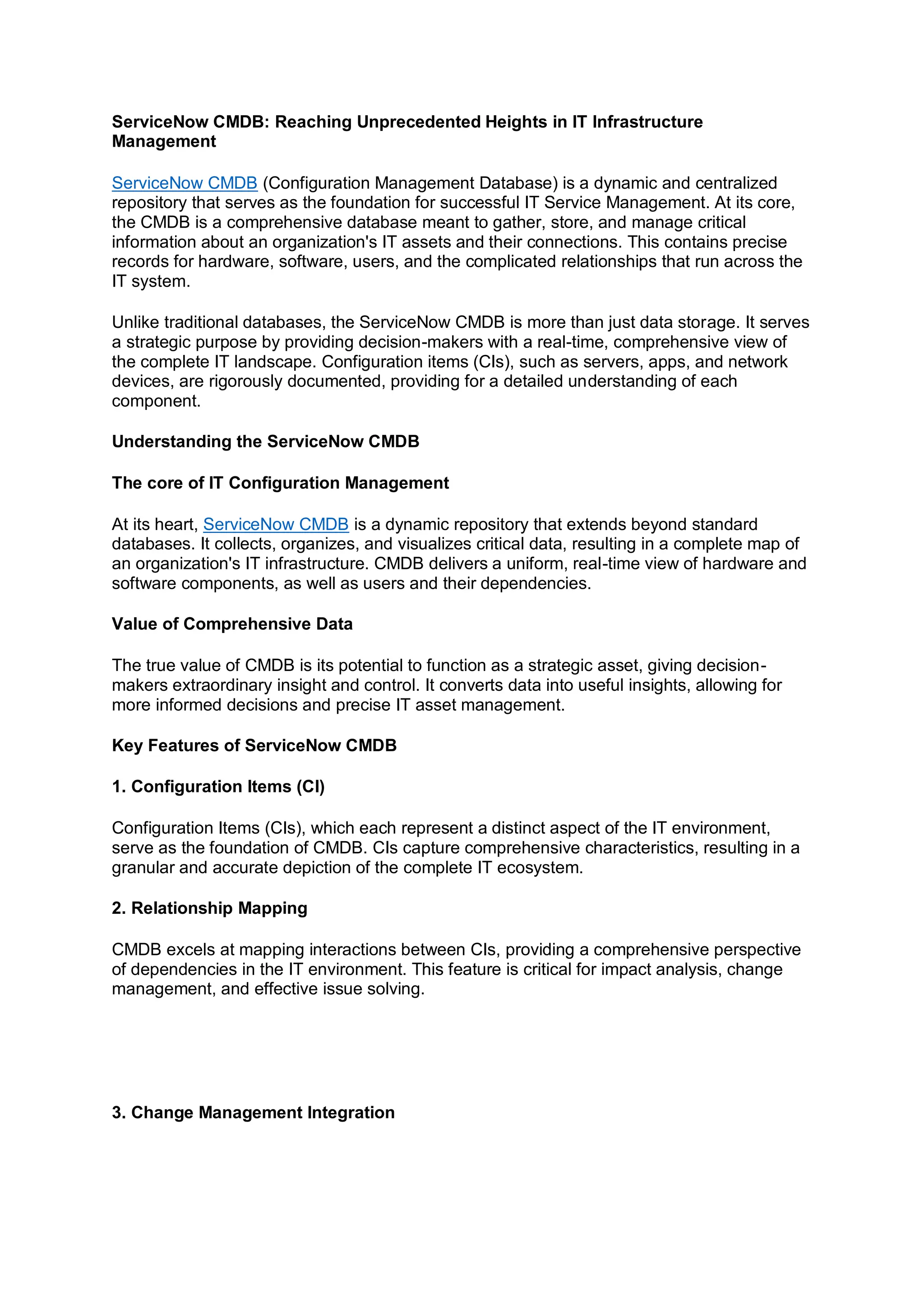 ServiceNow CMDB: Reaching Unprecedented Heights in IT Infrastructure ...