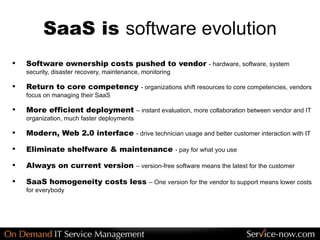 Service-now.com SaaS vs. ASP vs. traditional software | PPT