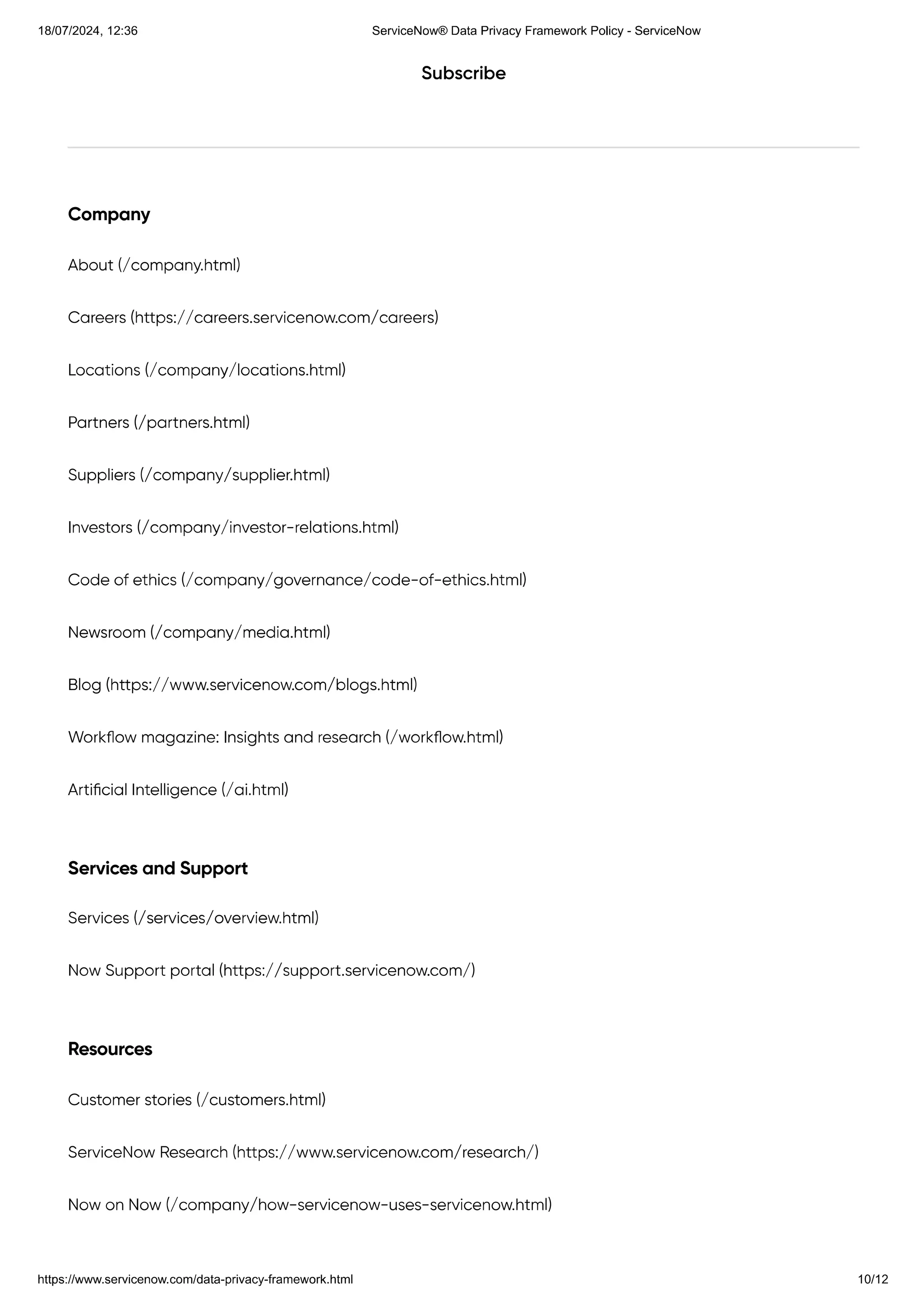 ServiceNow® Data Privacy Framework Policy.pdf