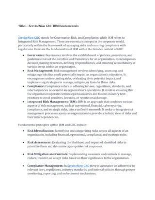 ServiceNow GRC IRM fundamentals.pdf