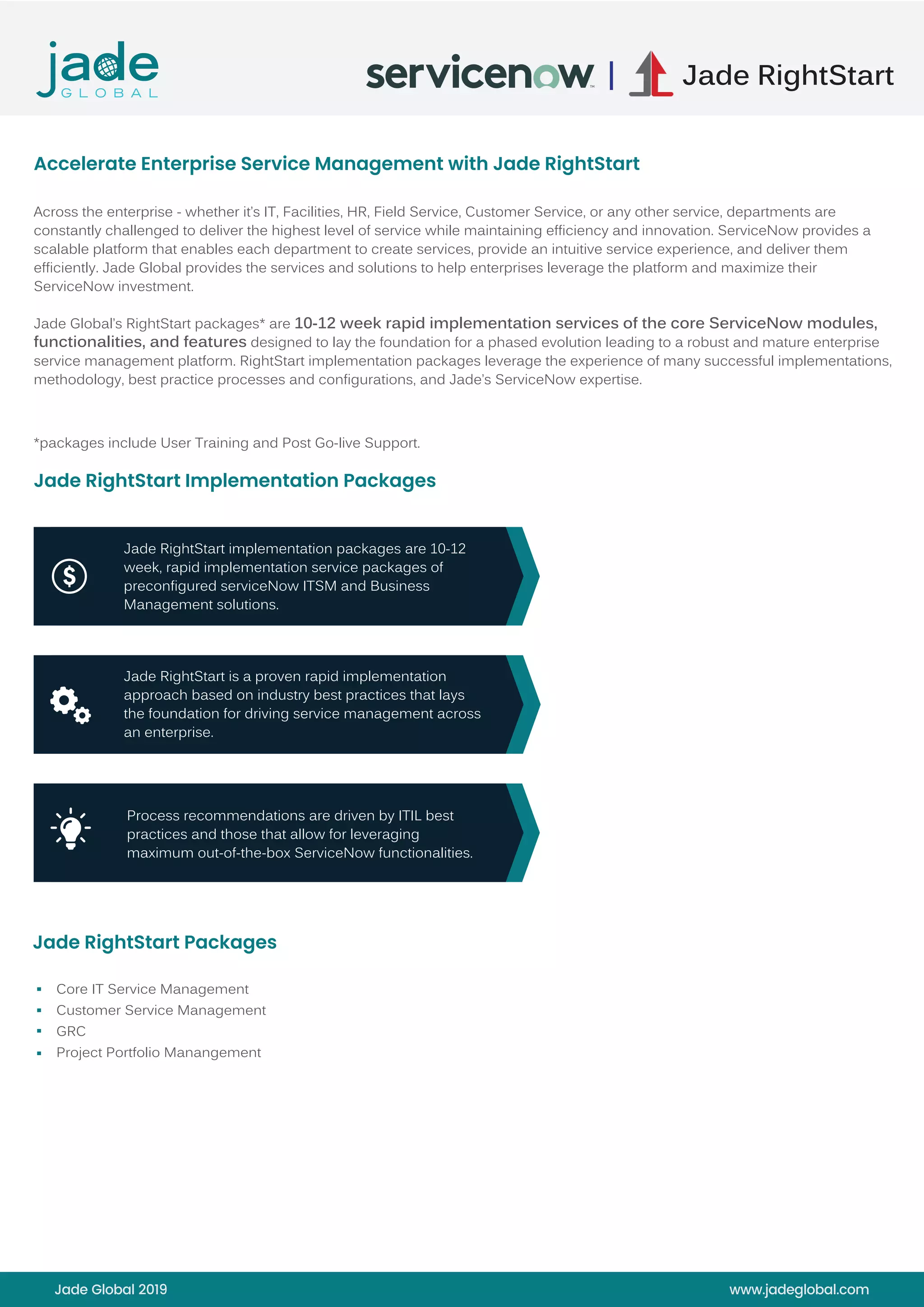 Jade Global - ServiceNow ITSM Overview | PDF