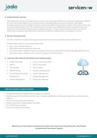 Jade Global - ServiceNow ITSM Overview | PDF
