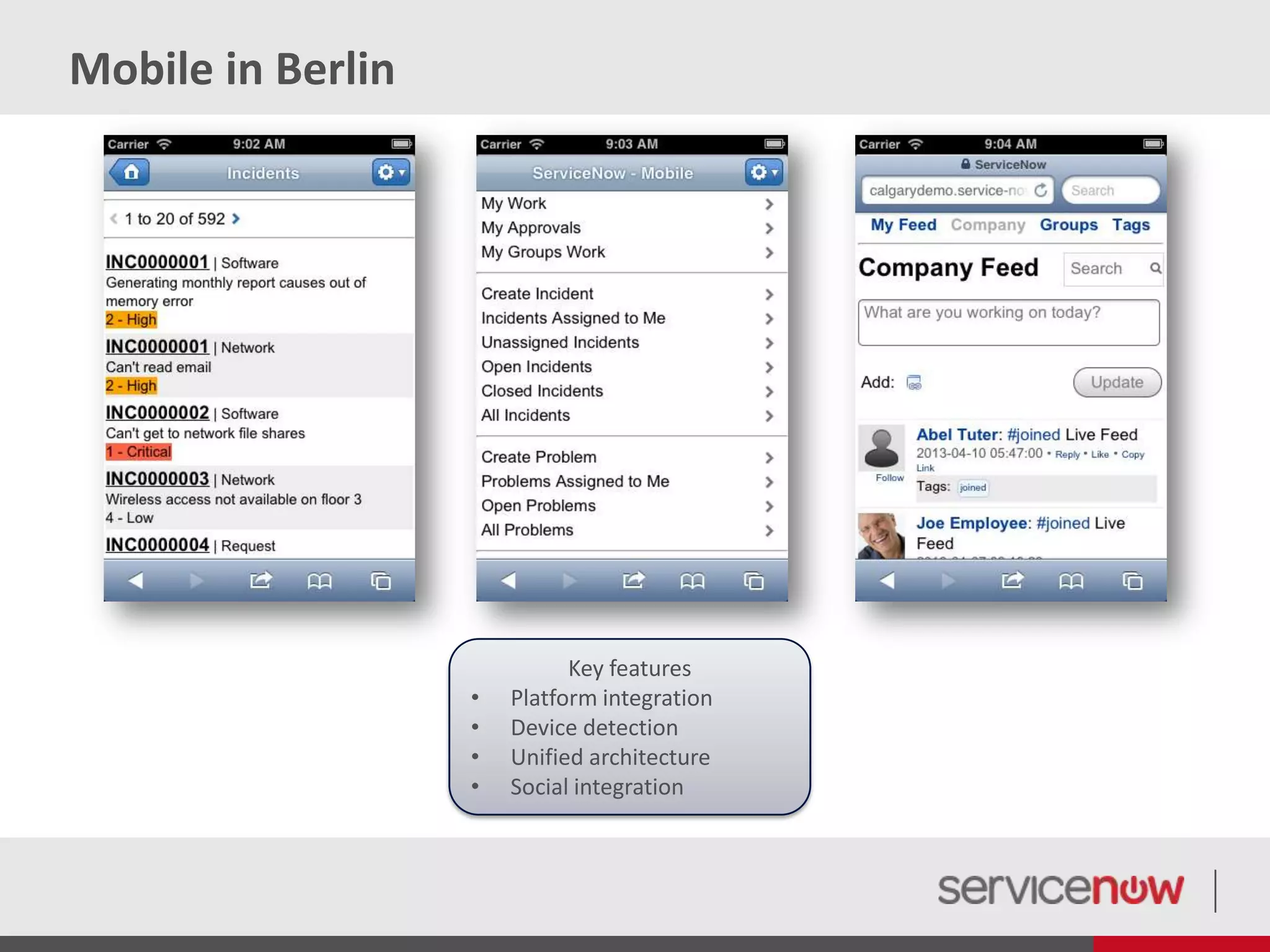 ServiceNow mobile roadmap December 2013 | PPTX