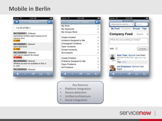ServiceNow mobile roadmap December 2013 | PPT