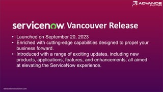 ServiceNow Vancover Release.pptx