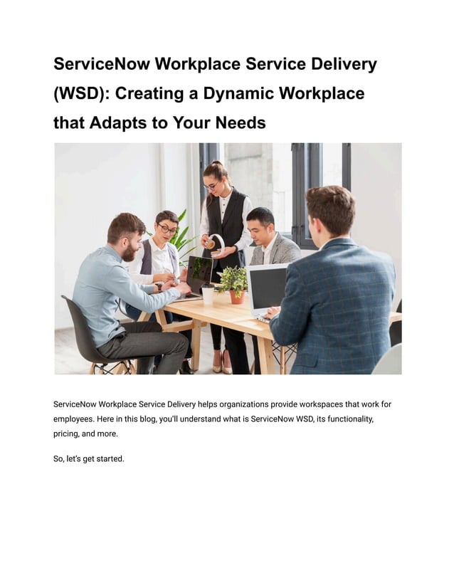 ServiceNow Workplace Service Delivery (WSD): Creating a Dynamic ...
