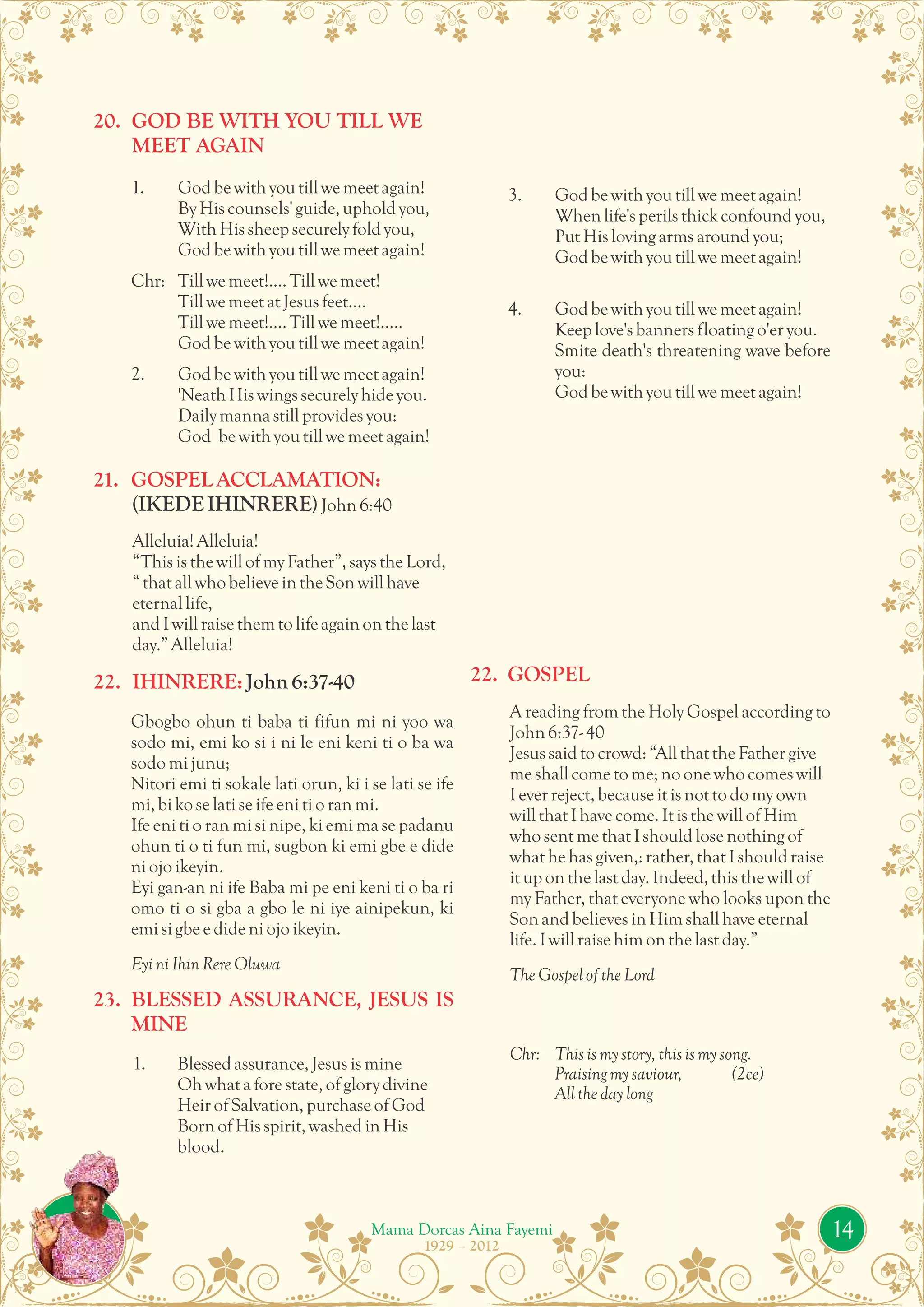 Service of songs programme | PDF