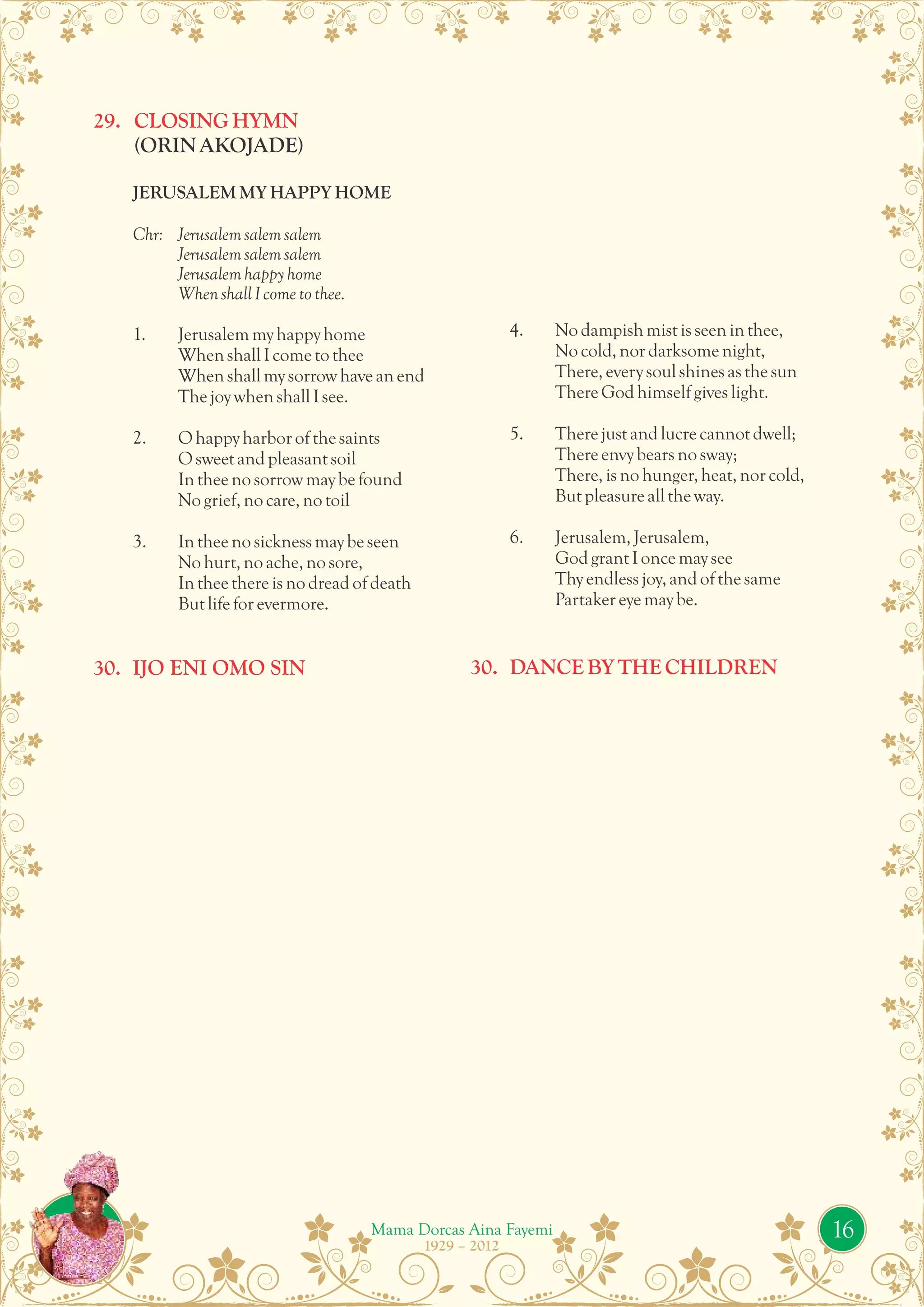 Service of songs programme | PDF