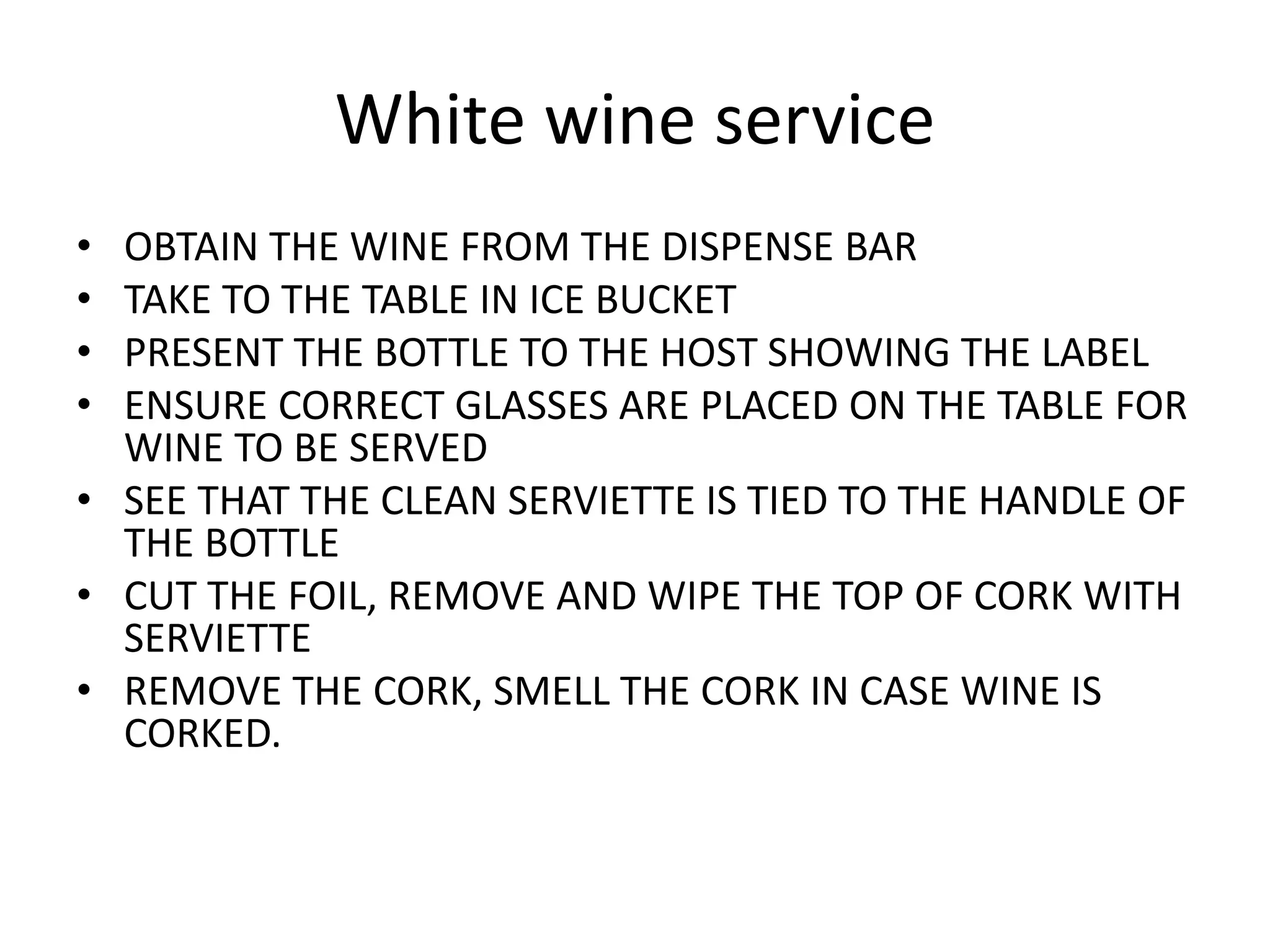 Serv ice of wine | PPT