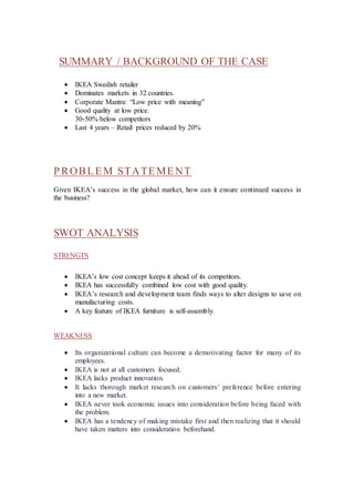 Assignment on Case- IKEA: DESIGN AND PRICING | DOCX