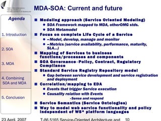 Service Oriented & Model Driven Architectures | PPT